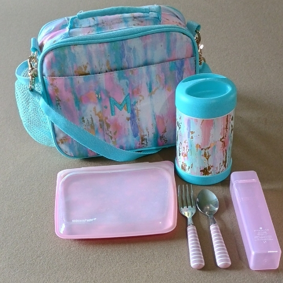 Pottery Barn | Accessories | Pottery Barn Pastel Lunch Bag Set With ...